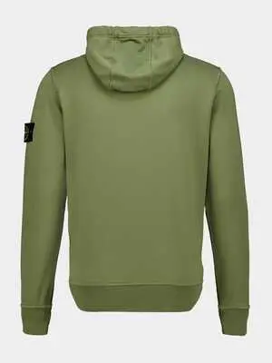 Stone Island Organic Cotton Fleece Garment-dyed Hoodie