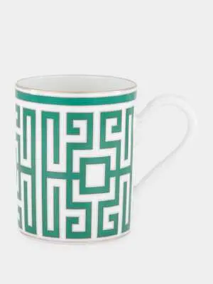 GINORI 1735 Smeraldo Labirinto Porcelain Mug Green