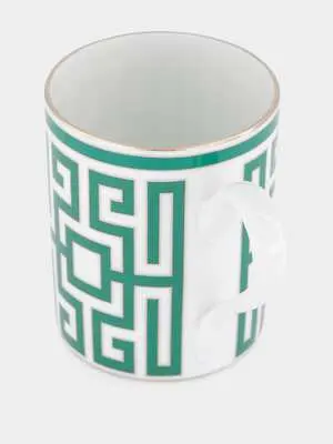 GINORI 1735 Smeraldo Labirinto Porcelain Mug - Green