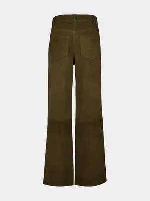 PAULA Alice Fir Wide-leg Suede Pants
