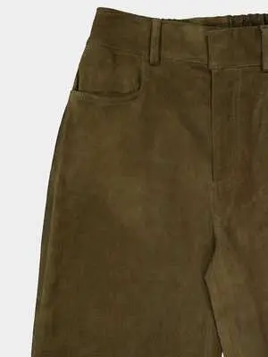 PAULA Alice Fir Wide-leg Suede Pants