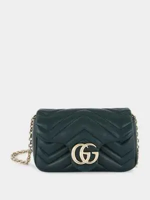 Gucci Gg Marmont Mini Leather Shoulder Bag - Green