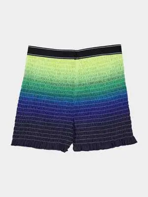 Casablanca Gradient Shirred Cotton Shorts - Green