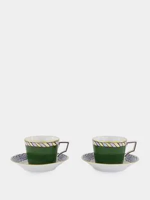 GINORI 1735 Il Viaggio Di Nettuno Tea Set - Green