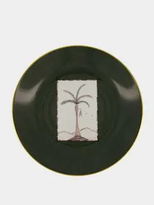 MARIE DAAGE Cartouche Colonie Dinner Plate Set - Green