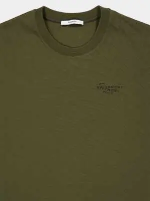 Givenchy Khaki Cotton T-shirt With Logo Stamp - Green