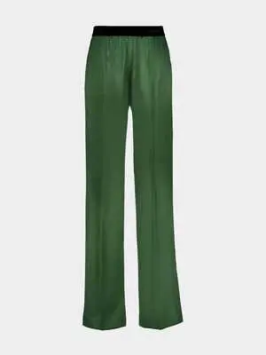 TOM FORD Stretch Silk Satin Pj Pants - Green