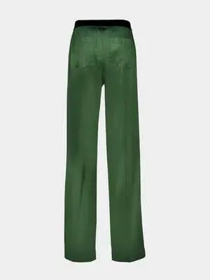TOM FORD Stretch Silk Satin Pj Pants - Green