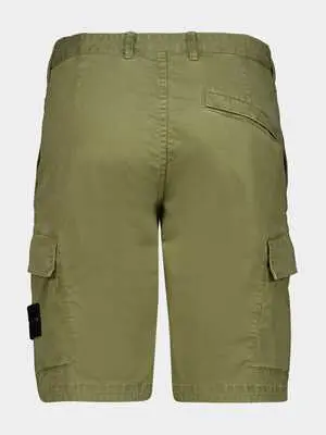Stone Island Military Organic Cotton Stretch Cargo Shorts - Green