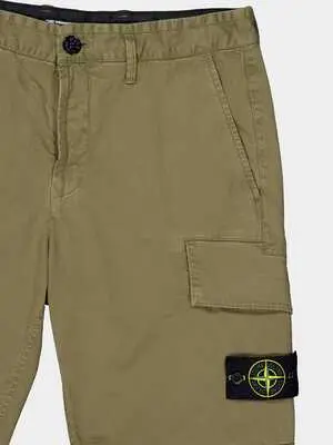 Stone Island Military Organic Cotton Stretch Cargo Shorts - Green