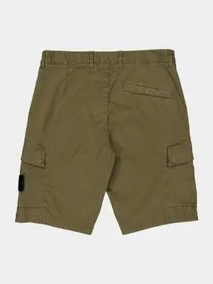 Stone Island Military Organic Cotton Stretch Cargo Shorts - Green