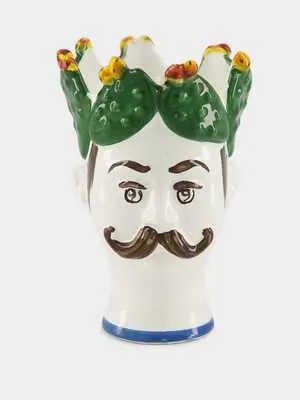 LES-OTTOMANS Hand-painted Ceramic Candle With Cactus - Multicolour