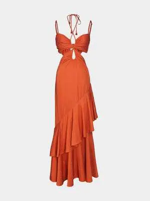 Johanna Ortiz Precious Juniper Ankle Dress - Orange