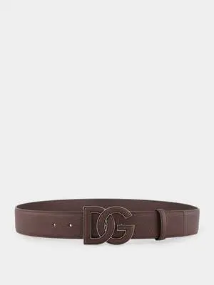 Dolce & Gabbana Deerskin-print Calfskin Belt