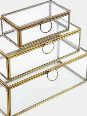 Madam Stoltz Glass Storage Boxes