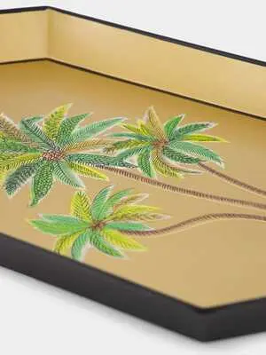 LES-OTTOMANS Handpainted Palm Trees Tray