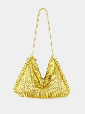 Rabanne Pixel Tube Embellished Bag - Gold