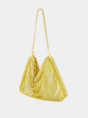 Rabanne Pixel Tube Embellished Bag - Gold
