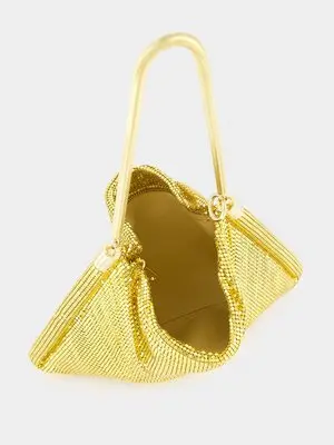 Rabanne Pixel Tube Embellished Bag - Gold