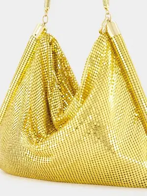 Rabanne Pixel Tube Embellished Bag - Gold