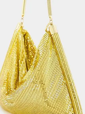 Rabanne Pixel Tube Embellished Bag - Gold