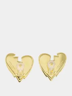 Amina Muaddi Heartbreaker Heart Earrings