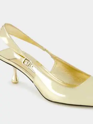 JIMMY CHOO Amel Slingback Pumps - Gold