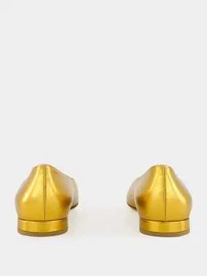 FRANCESCO RUSSO Old Laminated Nappa Leather Ballerinas