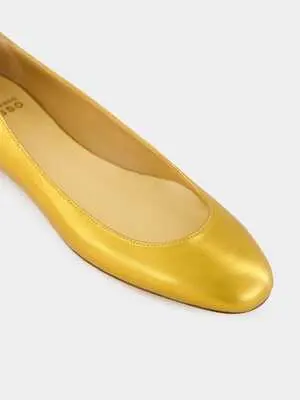 FRANCESCO RUSSO Old Laminated Nappa Leather Ballerinas
