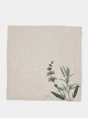 LINOROOM Set Of 6 Linen Aromatic Herbs Napkins