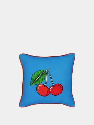 LES-OTTOMANS Tropical Cherries Cushion