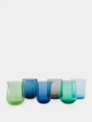 BITOSSI Set Of 6 Mixed Shape Tumblers - Multicolour