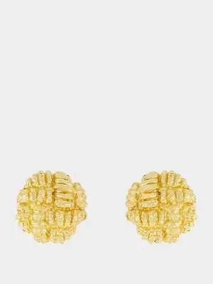 PAOLA SIGHINOLFI Ares 18k-plated Textured Stud Earrings - Gold