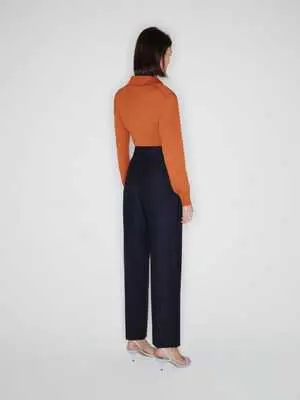 BLAZÉ MILANO First Class Navy Wool-mohair Pants