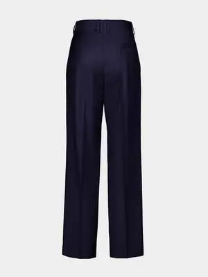 BLAZÉ MILANO First Class Navy Wool-mohair Pants