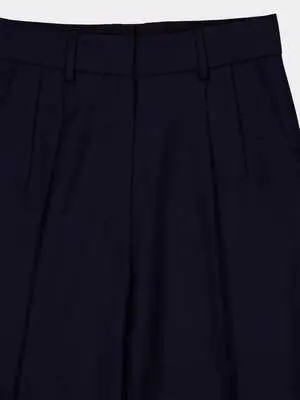 BLAZÉ MILANO First Class Navy Wool-mohair Pants