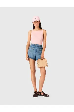 Maje Braided Denim Shorts