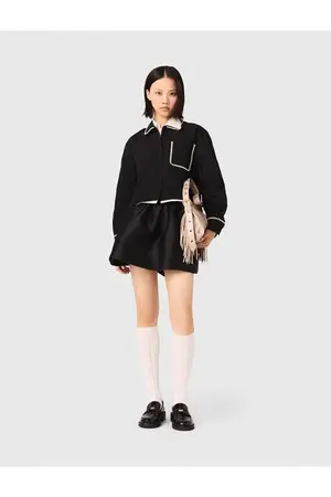 Maje Embellished Taffeta Shirt