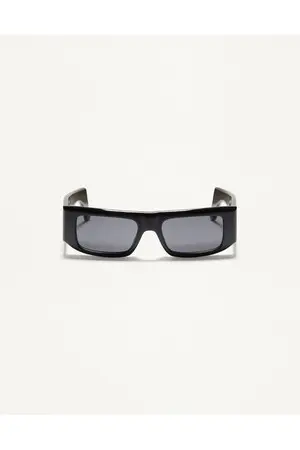 Valentino Garavani Rectangular Acetate Sunglasses - Black