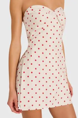 Amanda Uprichard Strapless Soho Polka Dot Romper