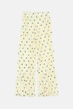 GONGDID DESIGN Pleated Floral Palazzo Trousers - Multicolor