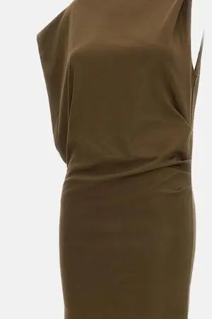 Jacquemus Asymmetric Draped Midi Dress - Green
