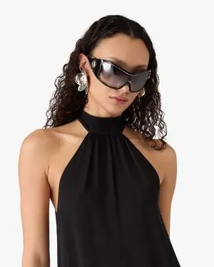 Casablanca Black Outline Shield Sunglasses