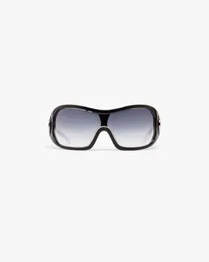Casablanca Black Outline Shield Sunglasses