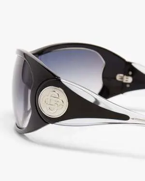 Casablanca Black Outline Shield Sunglasses