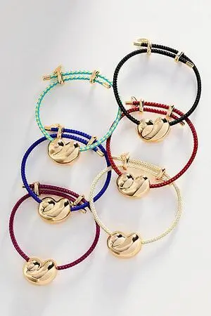 Anthropologie Bean Pendant Cord Bracelet - Blue