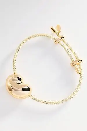 Anthropologie By Anthropologie Bean Pendant Cord Bracelet Ivory