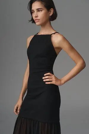 Anthropologie Sheer Backless Midi Dress