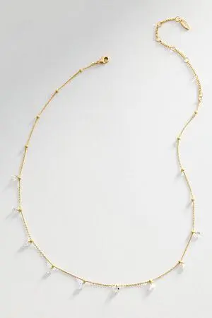 Anthropologie Confetti Crystal Drop Necklace - Yellow