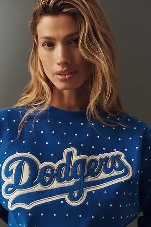Mitchell & Ness Mlb Long-sleeve Crew-neck Pullover - Dodgers